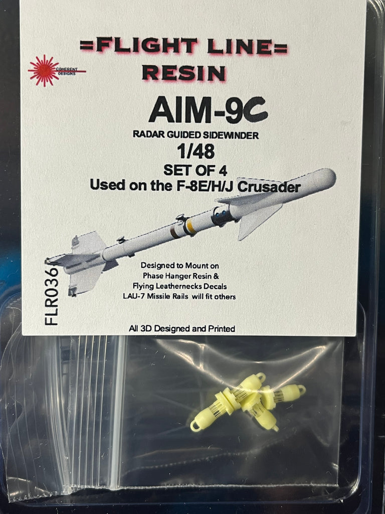 FLR036 1/48 AIM-9C Sidewinder Missile (set of 4) – Phase Hangar Resin